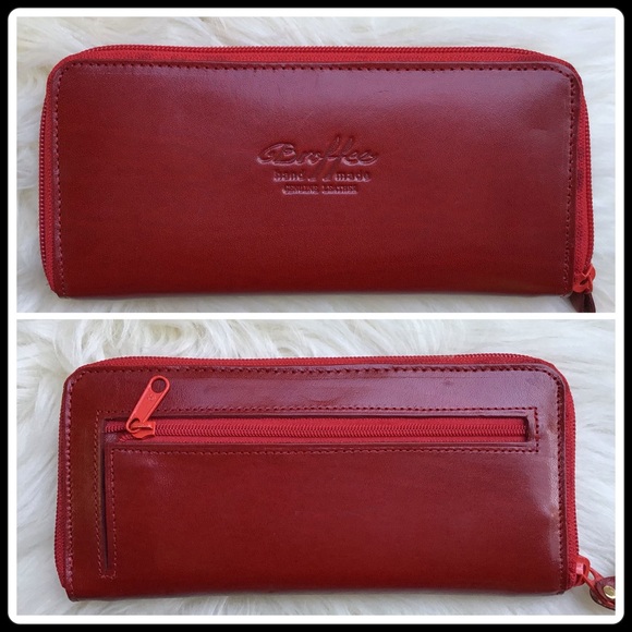 broffee | Bags | Broffee Red Leather Wallet | Poshmark